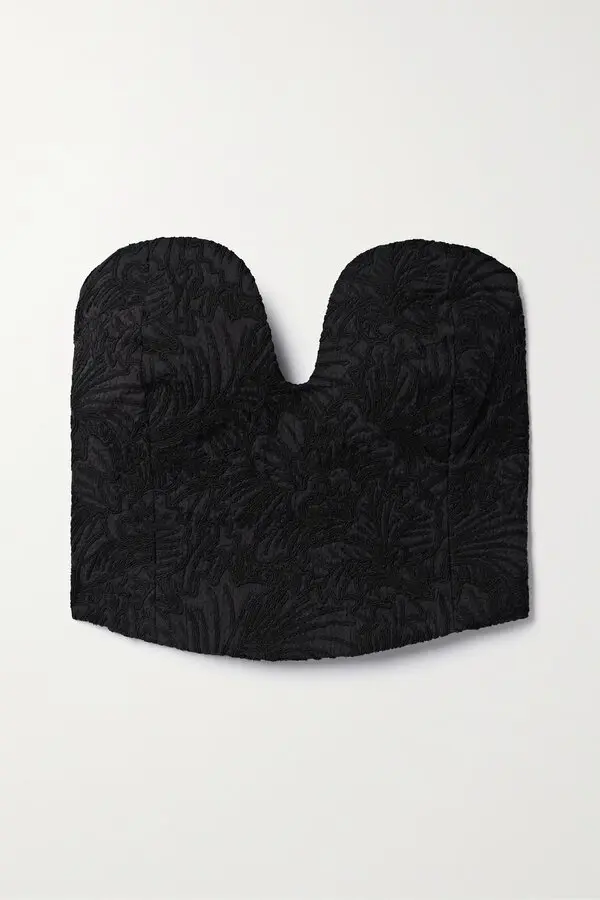 Mara Hoffman Net Sustain Liya Cropped Strapless Embroidered Organic Cotton Bustier Top