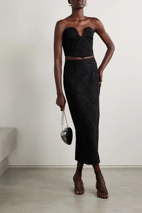 Mara Hoffman Net Sustain Liya Cropped Strapless Embroidered Organic Cotton Bustier Top