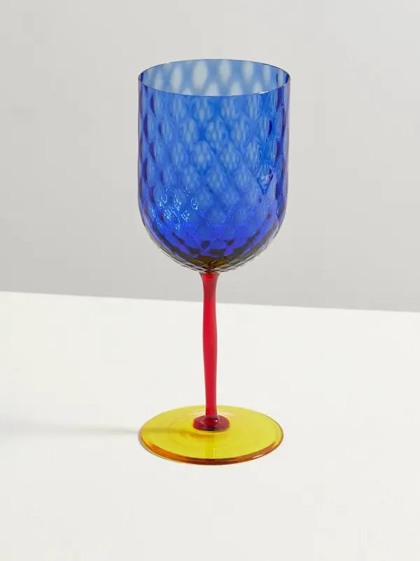 Dolce & Gabbana Color-block Murano Wine Glass - Blue