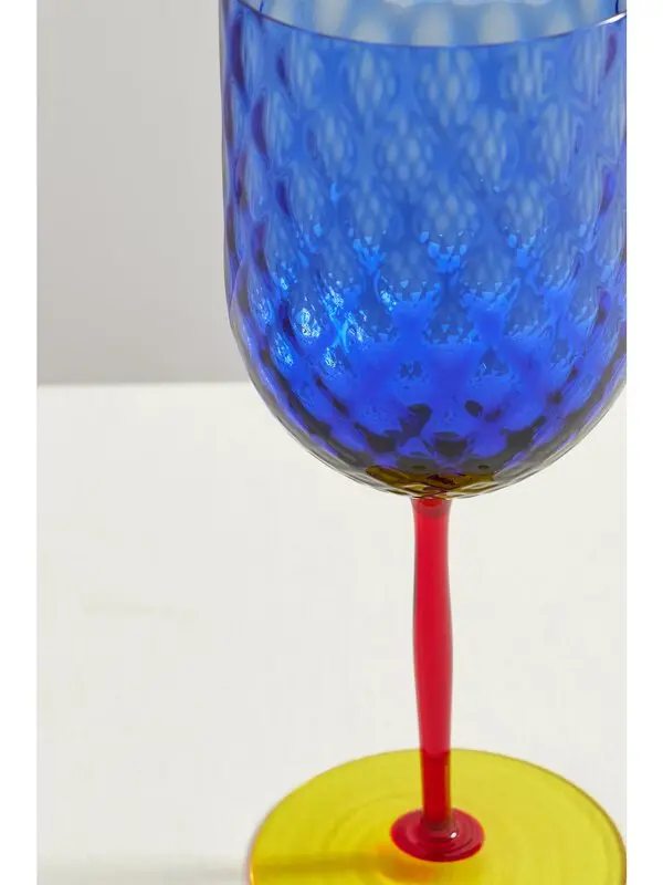 Dolce & Gabbana Color-block Murano Wine Glass - Blue