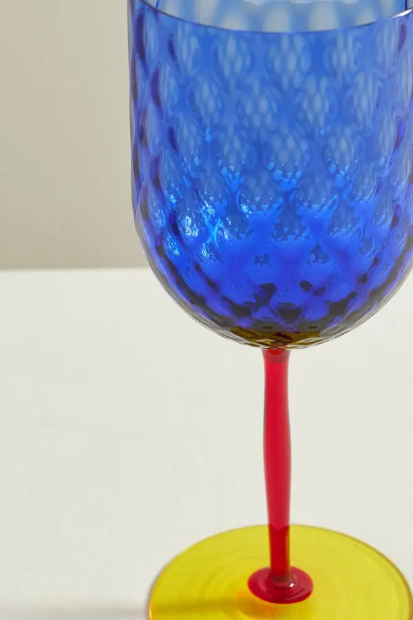 Dolce & Gabbana Color-block Murano Wine Glass - Blue