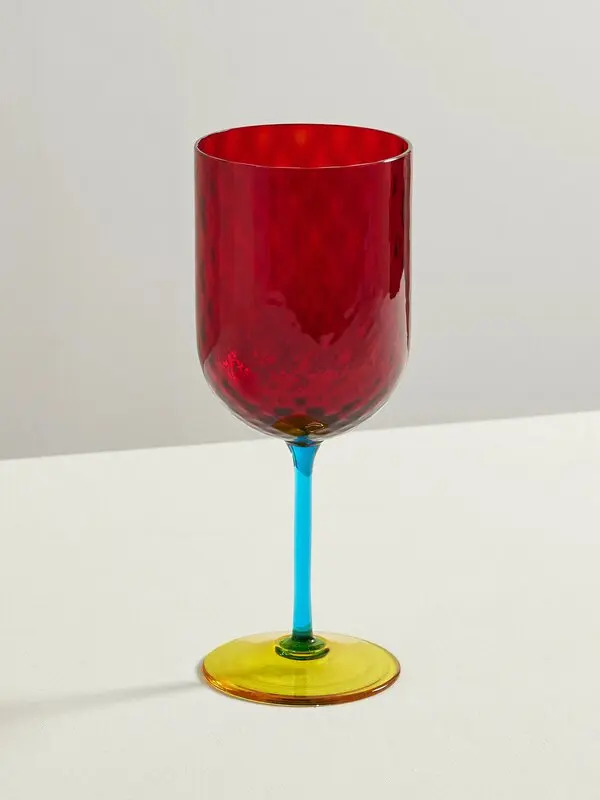 Dolce & Gabbana Color-block Murano Wine Glass - Red