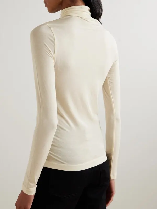 AGOLDE Pascale Stretch-lyocell Turtleneck Top - Neutrals