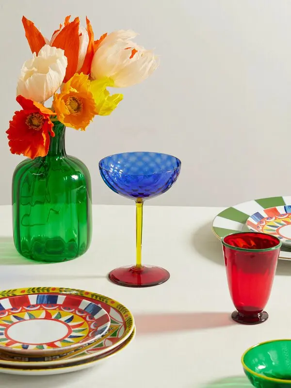 Dolce & Gabbana Color-block Murano Champagne Glass