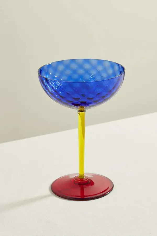 Dolce & Gabbana Color-block Murano Champagne Glass - Blue