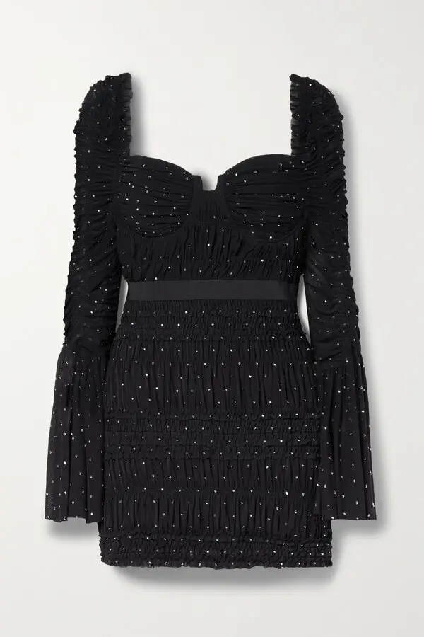 knee length dresses for ladies Navy Rhinestone Mesh Cut Out Midi Dress – self-portrait-US