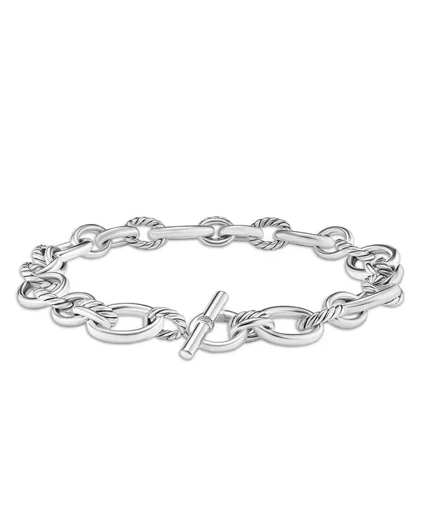 David Yurman Sterling Diamond Link Collar Necklace