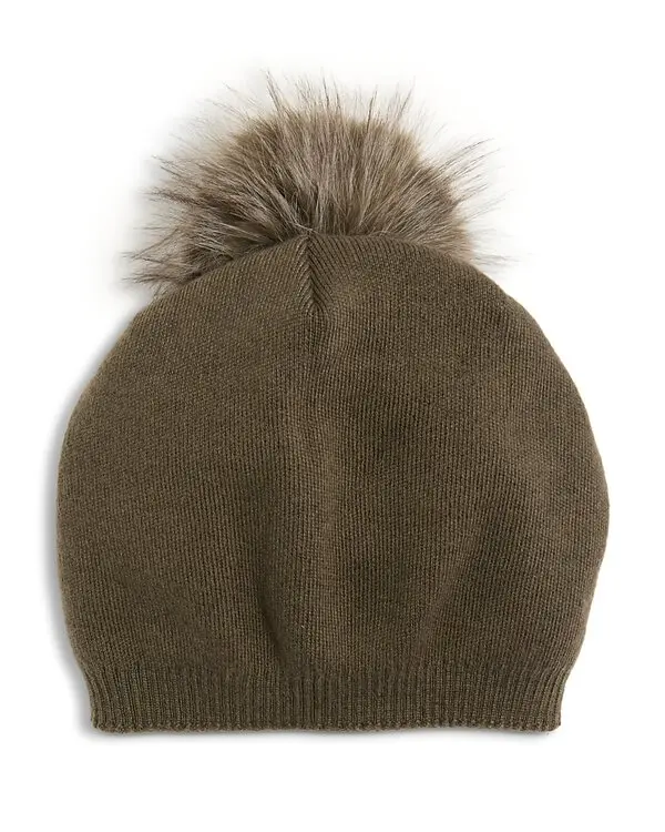 KYI KYI Knit Hat With Pom Pom - Olive