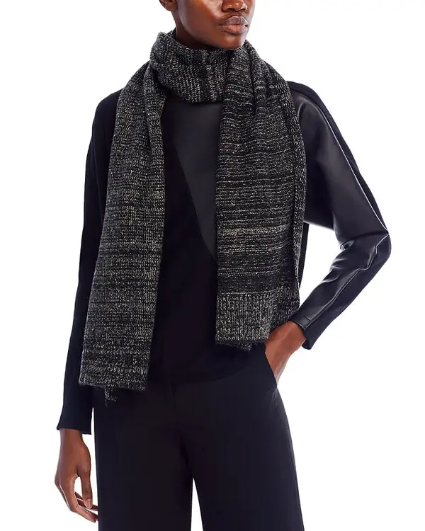 V. Fraas Aqua Shiny Knit Scarf Exclusive - Black