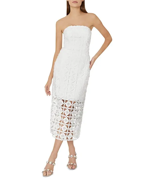 MILLY Kait Tile Lace Dress - White