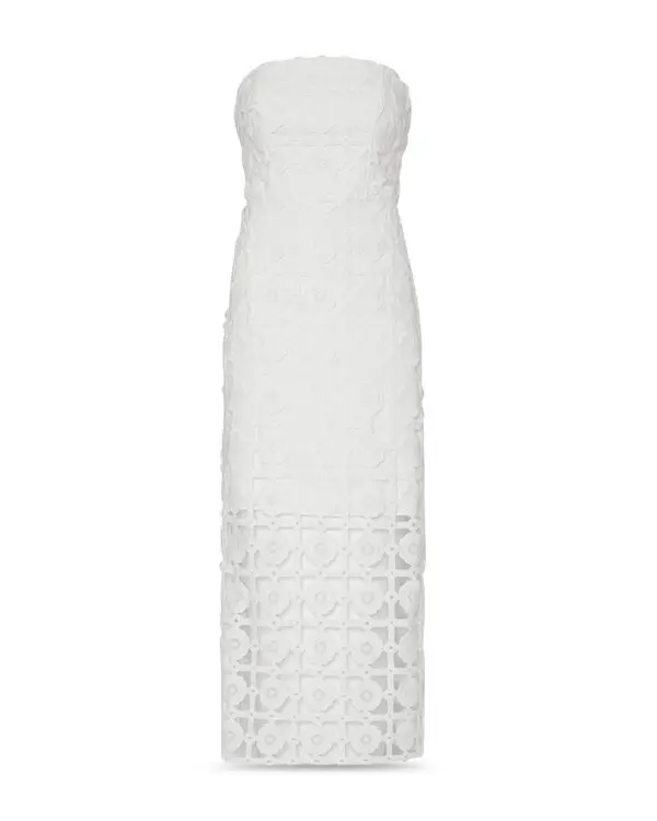 MILLY Kait Tile Lace Dress - White