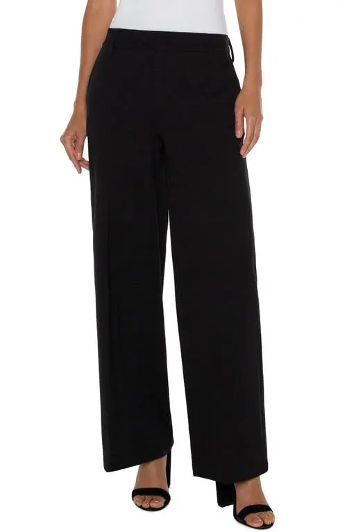 LIVERPOOL Kelsey Wide Leg Knit Trousers - Black