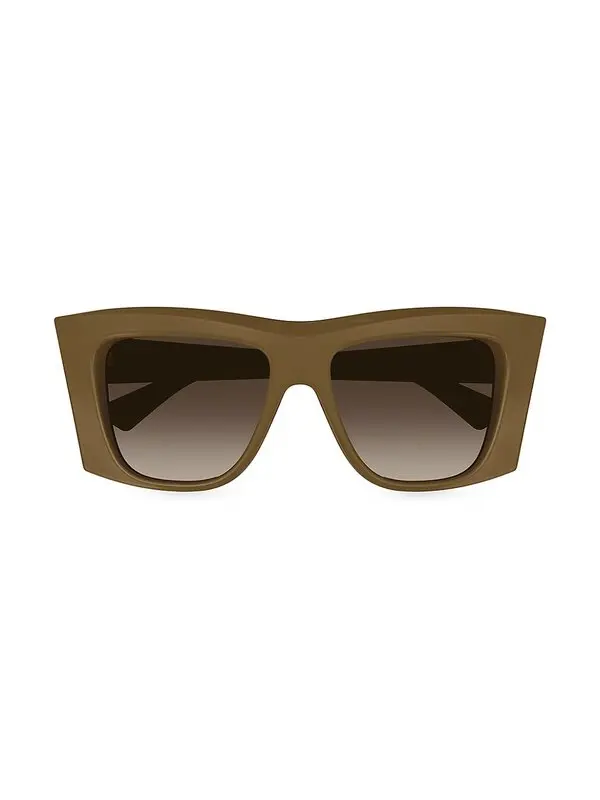 Bottega Veneta Edgy 54mm Rectangular Sunglasses