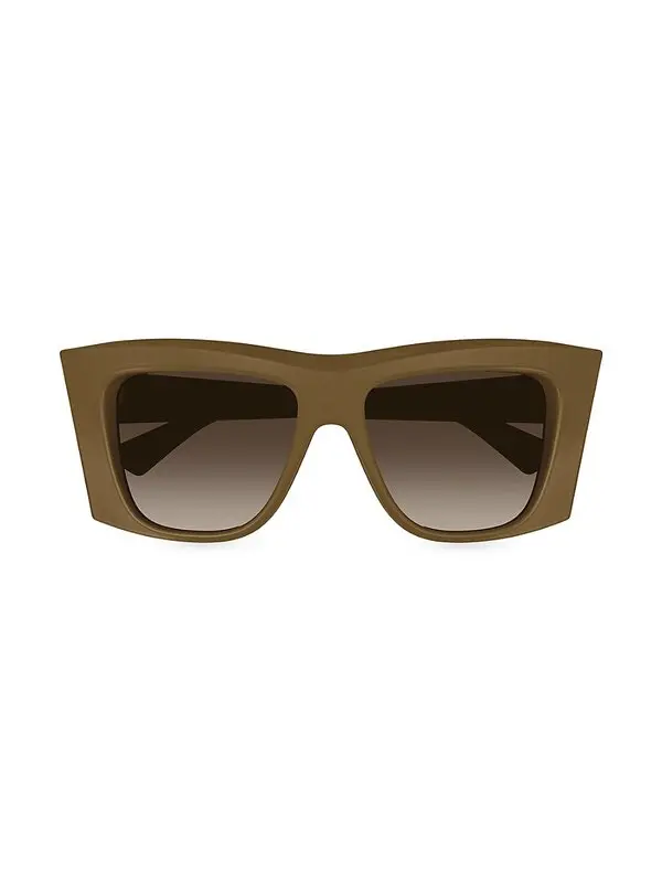 Bottega Veneta Edgy 54mm Rectangular Sunglasses