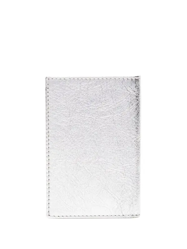 Comme Des Garçons Logo-debossed Metallic Wallet
