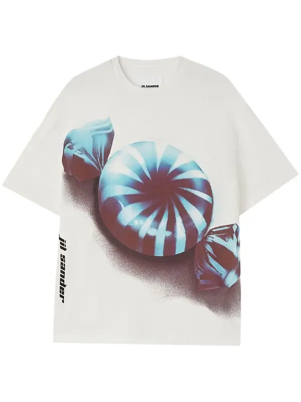 JIL SANDER Graphic-print Cotton T-shirt - White