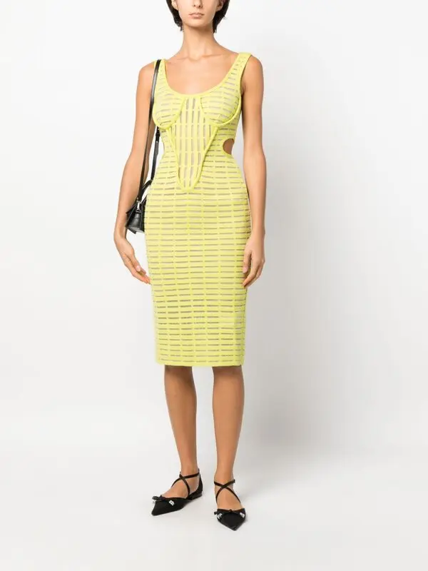 GENNY Iconic Cut-out Knit Midi Dress