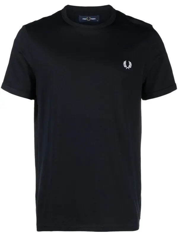 Fred Perry Logo-embroidered Cotton T-shirt - Blue