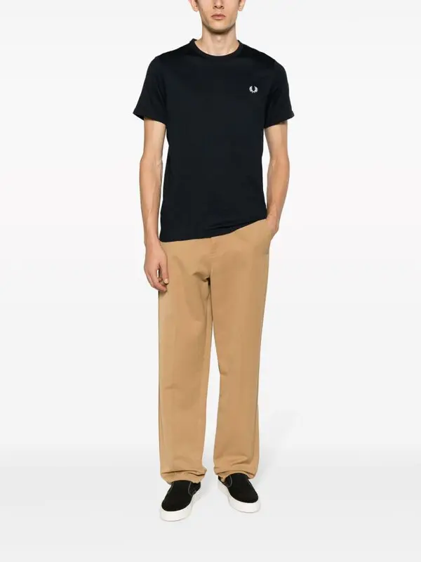 Fred Perry Logo-embroidered Cotton T-shirt - Blue