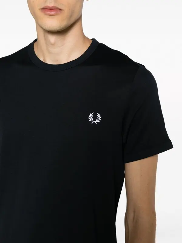 Fred Perry Logo-embroidered Cotton T-shirt - Blue