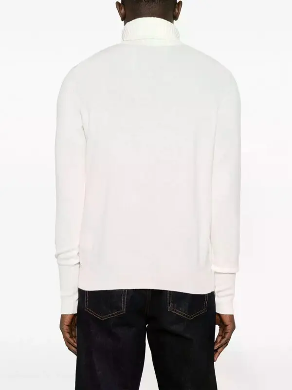 BALLANTYNE Roll-neck Cashmere Jumper - White