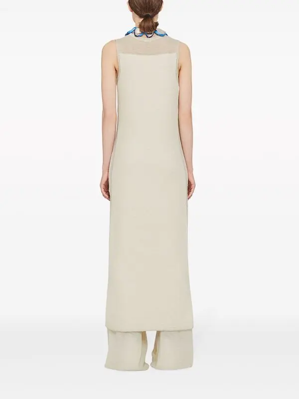 Jil Sander Semi-sheer Knit Long Dress - White