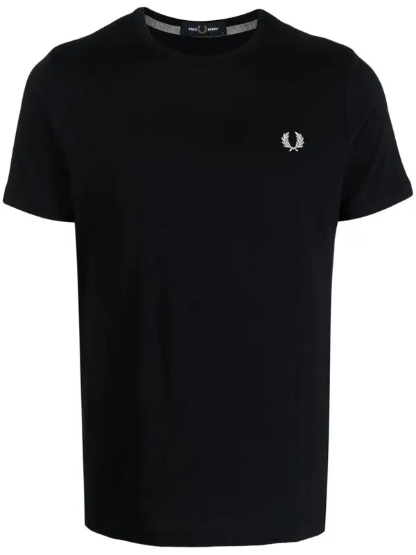 Fred Perry Logo-embroidered Cotton T-shirt - Blue