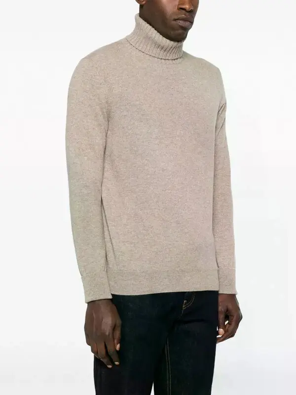 BALLANTYNE Roll-neck Cashmere Jumper - Neutrals
