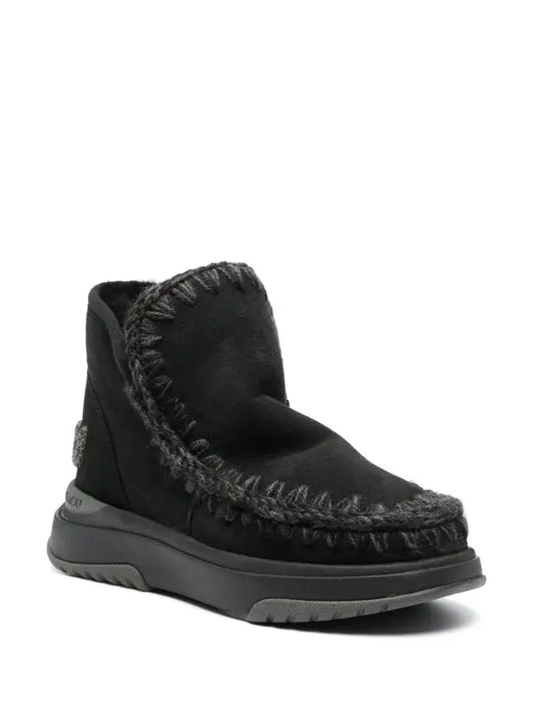 Mou Shearling-lined Ankle Boots - Black