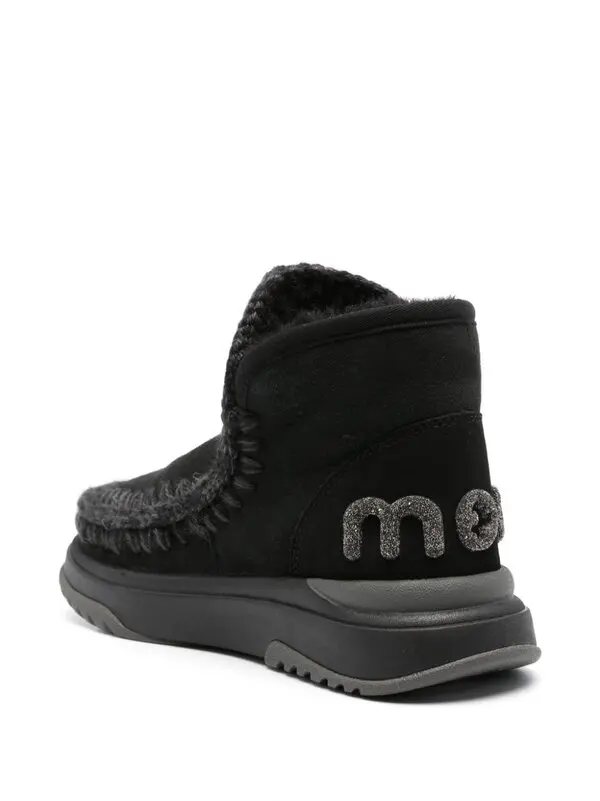 Mou Shearling-lined Ankle Boots - Black