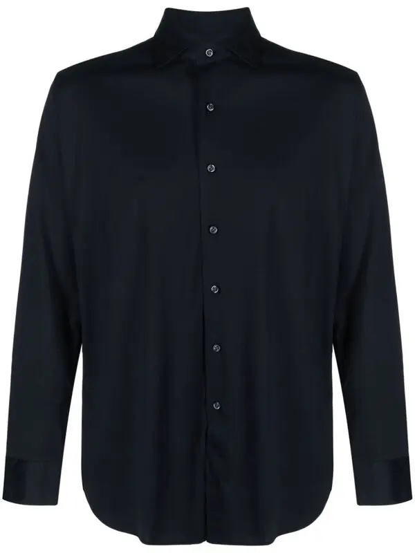 Boggi Milano Long-sleeve Cotton Shirt - Blue