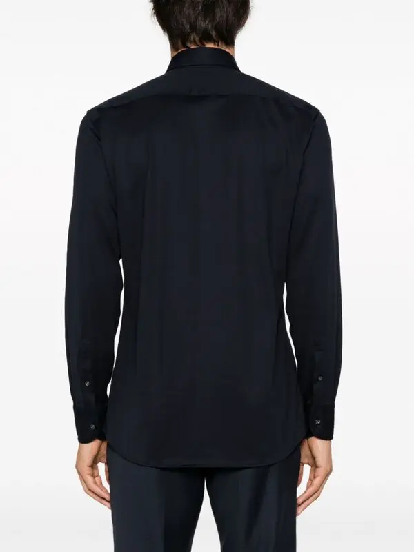 Boggi Milano Long-sleeve Cotton Shirt - Blue