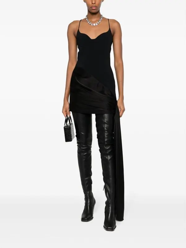 David Koma Draped-skirt Panelled Minidress
