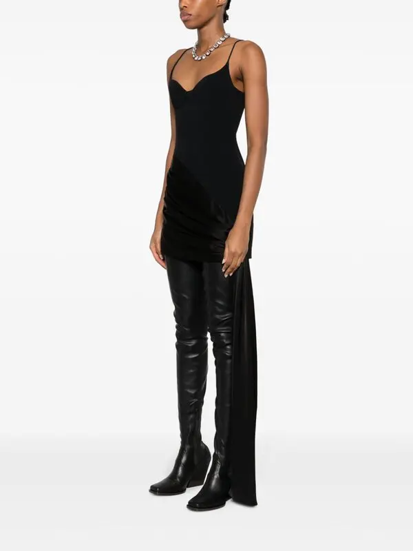 David Koma Draped-skirt Panelled Minidress