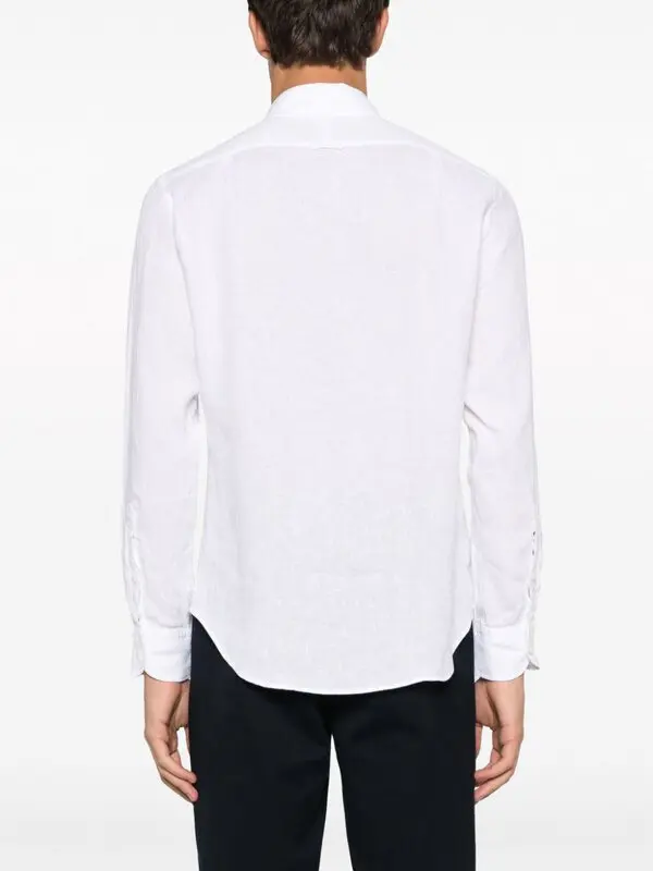Boggi Milano Spread-collar Linen Shirt - White
