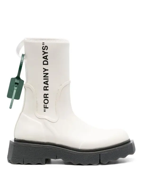 Off-White Slogan-print Ankle Boots