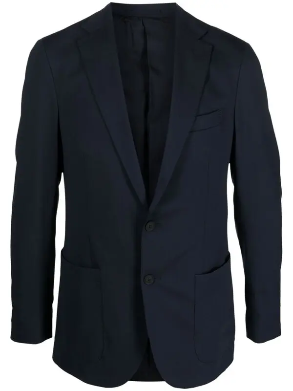 Boggi Milano Single-breasted Notched-lapels Blazer - Blue