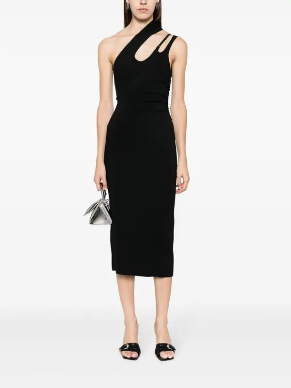 MUGLER Asymmetric Midi Dress