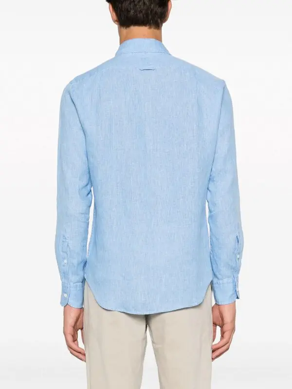 Boggi Milano Long-sleeve Linen Shirt - Blue