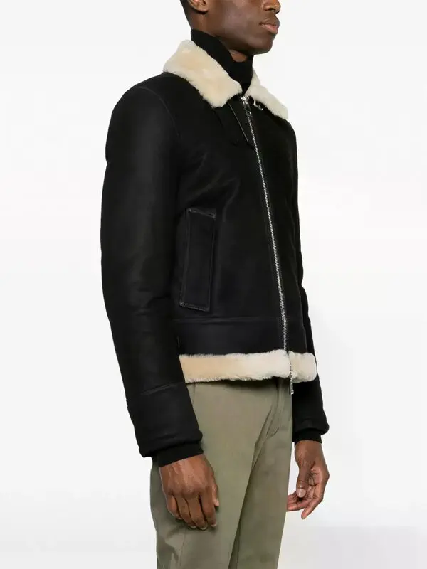 Tagliatore Zip-up Shearling Leather Jacket