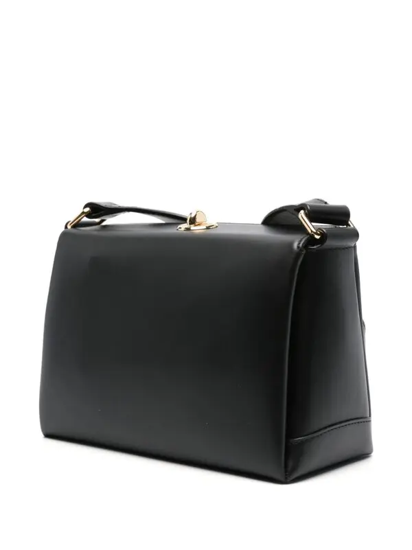 Plan C Twist-lock Leather Shoulder Bag - Black