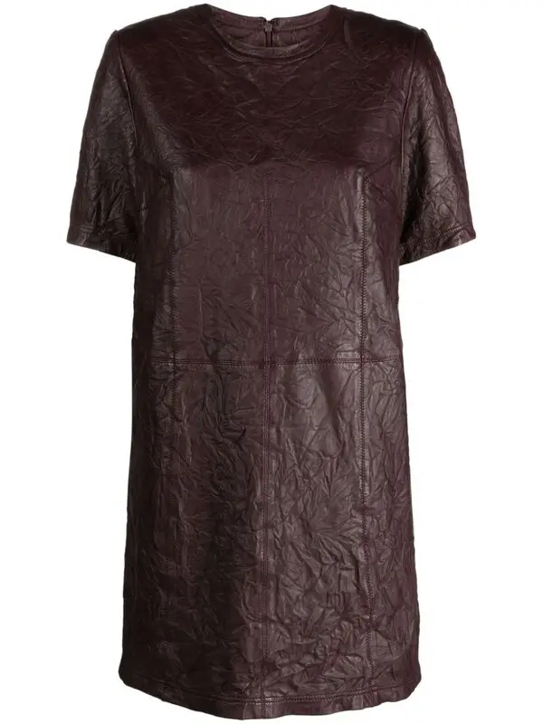 Zadig&Voltaire Riddy Leather Mini Dress - Brown | Editorialist