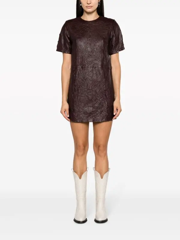 Zadig&Voltaire Riddy Leather Mini Dress - Brown