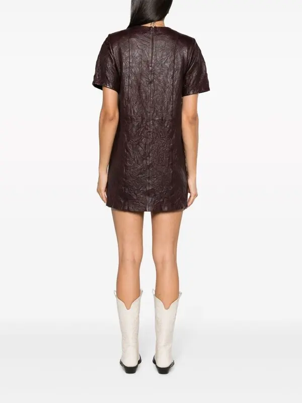Zadig&Voltaire Riddy Leather Mini Dress - Brown