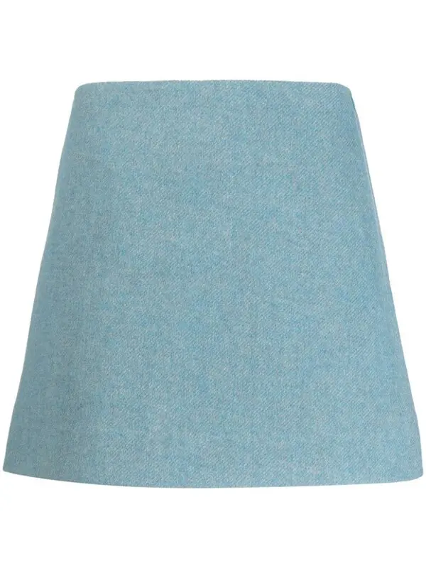 GANNI Recycled Wool-blend Miniskirt - Blue