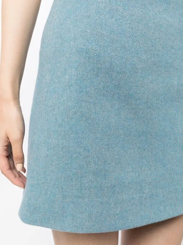 GANNI Recycled Wool-blend Miniskirt - Blue