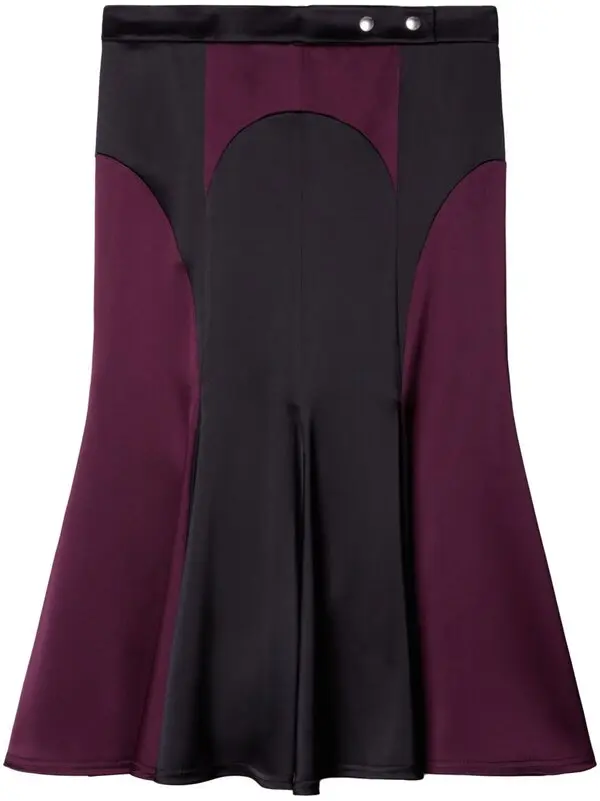 Off-White Panelled Satin Midi Skirt