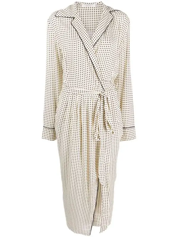 Philosophy Di Lorenzo Serafini Polka-dot Print Belted Midi Dress - Neutrals