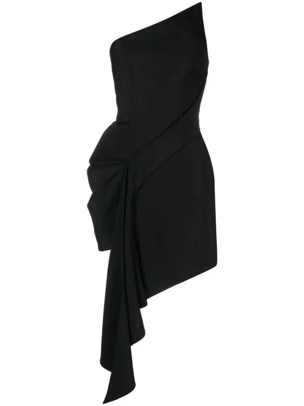 MUGLER Draped Asymmetric Minidress