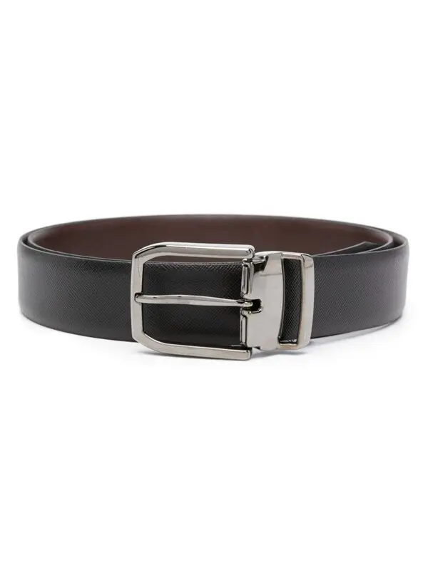 Boggi Milano Reversible Leather Belt - Black